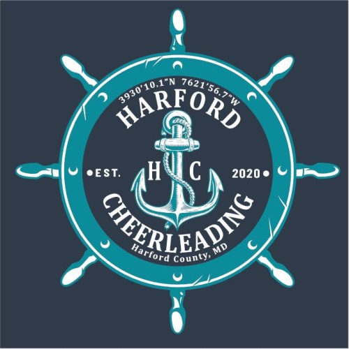 Harford Cheerleading logo navy hood