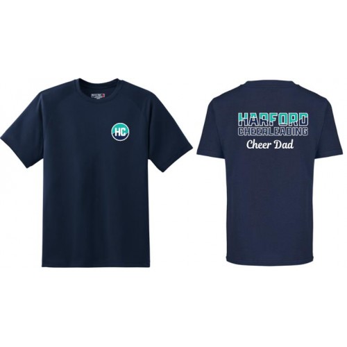 Harford Cheerleading "Dad"logo navy tee
