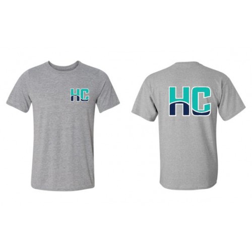 Harford Cheerleading HC logo gray tee